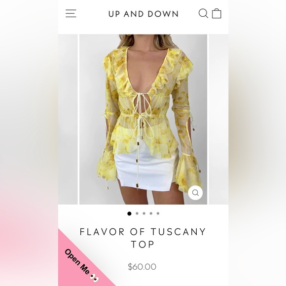 Up And Down | Tops | Up And Down Flavor Of Tuscany Sheer Yellow Blouse ...